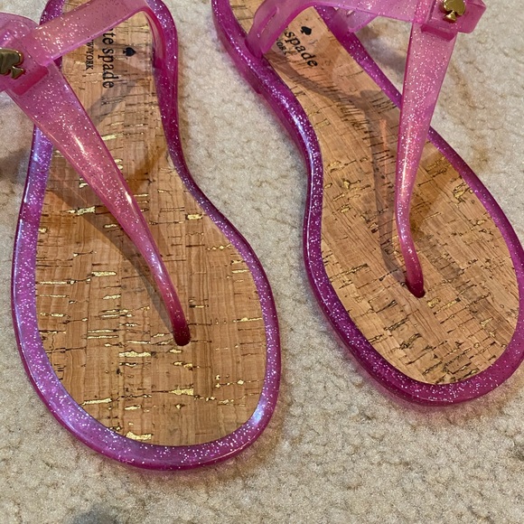 kate spade | Shoes | Nwt Kate Spade Pink Gold Flake Jelly Sandals 8 ...